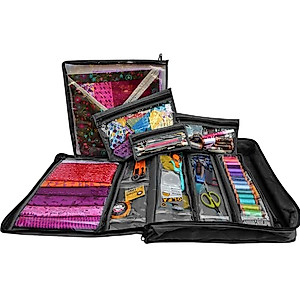 Maxie Yazzii - Portable Storage Bag Organizer - Craft Organizer Tote Bag - 3 in 1 Multipurpose Storage Organizer for Quilting, Patchwork, Embroidery, Needlework, Papercraft & Beading