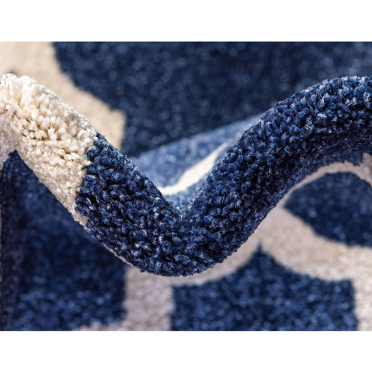 Unique Loom Trellis Collection Area Rug - Philadelphia (8' x 11' Rectangle Dark Blue/Navy Blue)