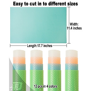 Refrigerator Liners, 12 Pcs Shelf Liners for Kitchen Cabinets, Washable Fridge Liner, Plastic Kitchen Drawer Liner