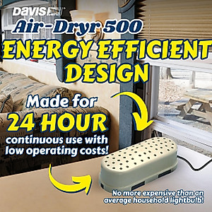 Davis Instruments Air-Dryr 500 Dehumidifier Bundle (2 Pack) Quiet Boat Dehumidifier for Moisture Problems and Wet Air Solution - Portable Dehumidifier for RVs, Campers, Boats, Home, Office and More!