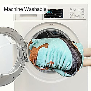 RosieLily Dachshund Blanket Dachshund Throw Blanket Dog Throw Blankets Fleece Dog Blanket for Couch Kids Dog Print Blanket for Adults Kids Warm Fuzzy Throw Blanket for Couch,Sofa,Bedroom(50Wx60L)