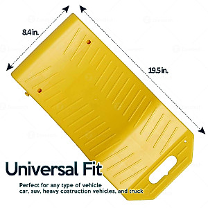 ZONETECH Tire Saver Ramps Premium Quality Portable Highly Visible Yellow Tire Cradle Vehicle Travel Ramps for Storage-Flat Spot and Flat Tire Prevention (4-Pack)