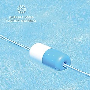 Milliard Preassembled Pool Rope -Adjustable Length- 16-20ft Floating Cordon Pool Safety Divider with Floats, Hooks and FID