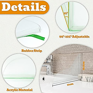 Honitra 2Pcs Shower Splash Guard, Self- Adhesive Transparent Shower Water Guard, Bath Corner Water Splash Guard to Keep Water in Shower, Tub Splash Guard