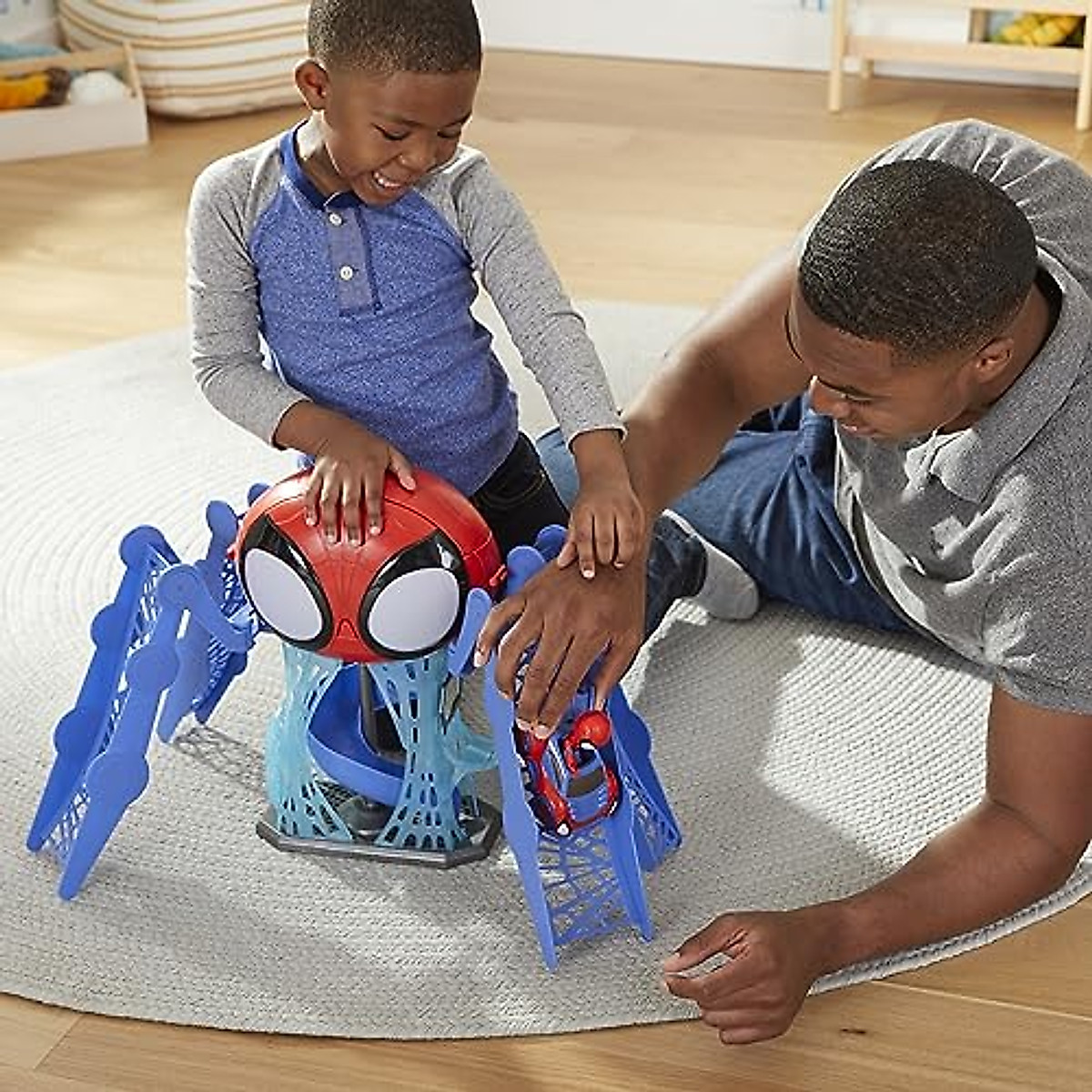 Spidey and His Amazing Friends Marvel Web-Quarters Playset with Lights and Sounds, Includes Spidey Action Figure and Toy Car, for Kids Ages 3 and Up,F1461