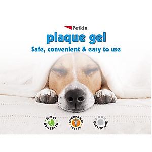 Petkin Plaque Remover Gel – Cleans Teeth and Gums, Removes Plaque and Tartar - Freshens Breath and Whitens Teeth with Baking Soda - Ideal for Daily Use, No Brushing or Rinsing - 4 fl oz