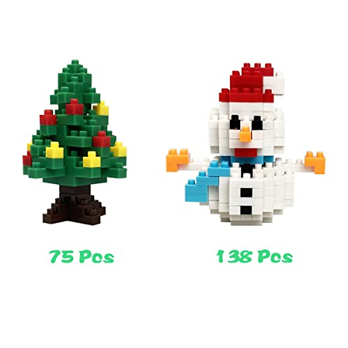 Pinkiwine 4 Pack Christmas Building Block Toys for Kids Boys Girls Teens Christmas Stocking Stuffers Gifts