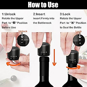 Hosslearlear Wine Stoppers for Wine Bottles, Silicone Reusable Corks Wine Preserver, Cute Wine Accessories - Set of 2