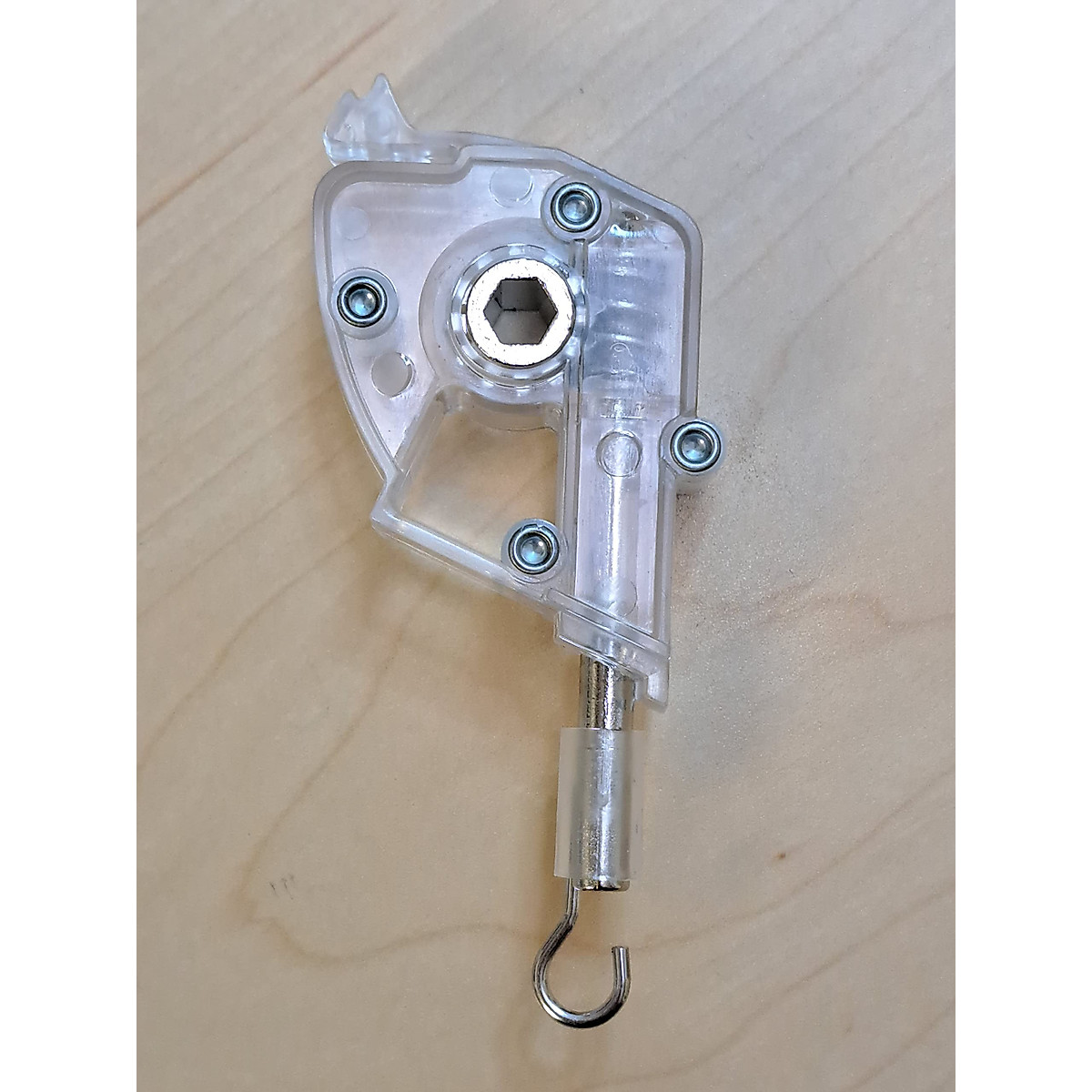 Heavy Duty Hex Hole Wand Tilter for 2" Horizontal Blinds (Clear-Metal Shaft, Pack of 1)