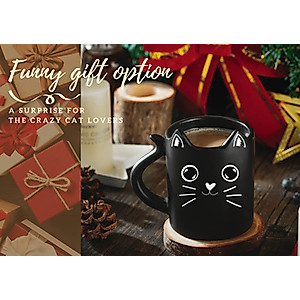 Onebttl Funny Cat Coffee Mug, Cat Mug with Cat Ears and Cat Tail Handle, Cat Gifts for Cat Lovers on Christmas, Birthday - Best Cat Mom Ever