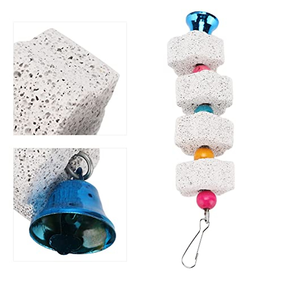 Parrot Beak Grinding Stone Chewing Toys Bird Teeth Lava Block Calcium Supplement Food Hanging String Toy for Budgies Parakeet ockatiel Hamster Rat