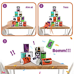 Erweicet 13 PCS Halloween Carnival Can Bean Bag Toss Games for Kids Adults Trick or Treat Decoration Family Games Party Favors Supplies Homeschooling Backyard Game