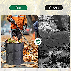 Camping Trash Can 34cm Diameter 10 Gallons Large Clip Model Dark Green Oxford Cloth Collapsible Waste Bag Portable Camping Trash Can for Balcony Gar Camping(Black)
