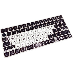 Cute Keyboard Cover Skin for Apple iMac Magic Keyboard 2nd Gen (Model: A1644) Without Numeric Keypad, Silicone Protective Skin, Sun and Moon