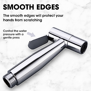 DIKUROOMS Brass Wall Mount Toilet Bidet Faucet Concealed Handheld Spray Set Hot and Cold Water Diaper Sprayer Shattaf Bidet Attachment, Chrome