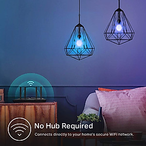 Kasa Smart Light Bulbs, Full Color Changing Dimmable Smart WiFi Bulbs Compatible with Alexa and Google Home, A19, 9W 800 Lumens,2.4Ghz only, No Hub Required, 2-Pack (KL125P2), Multicolor
