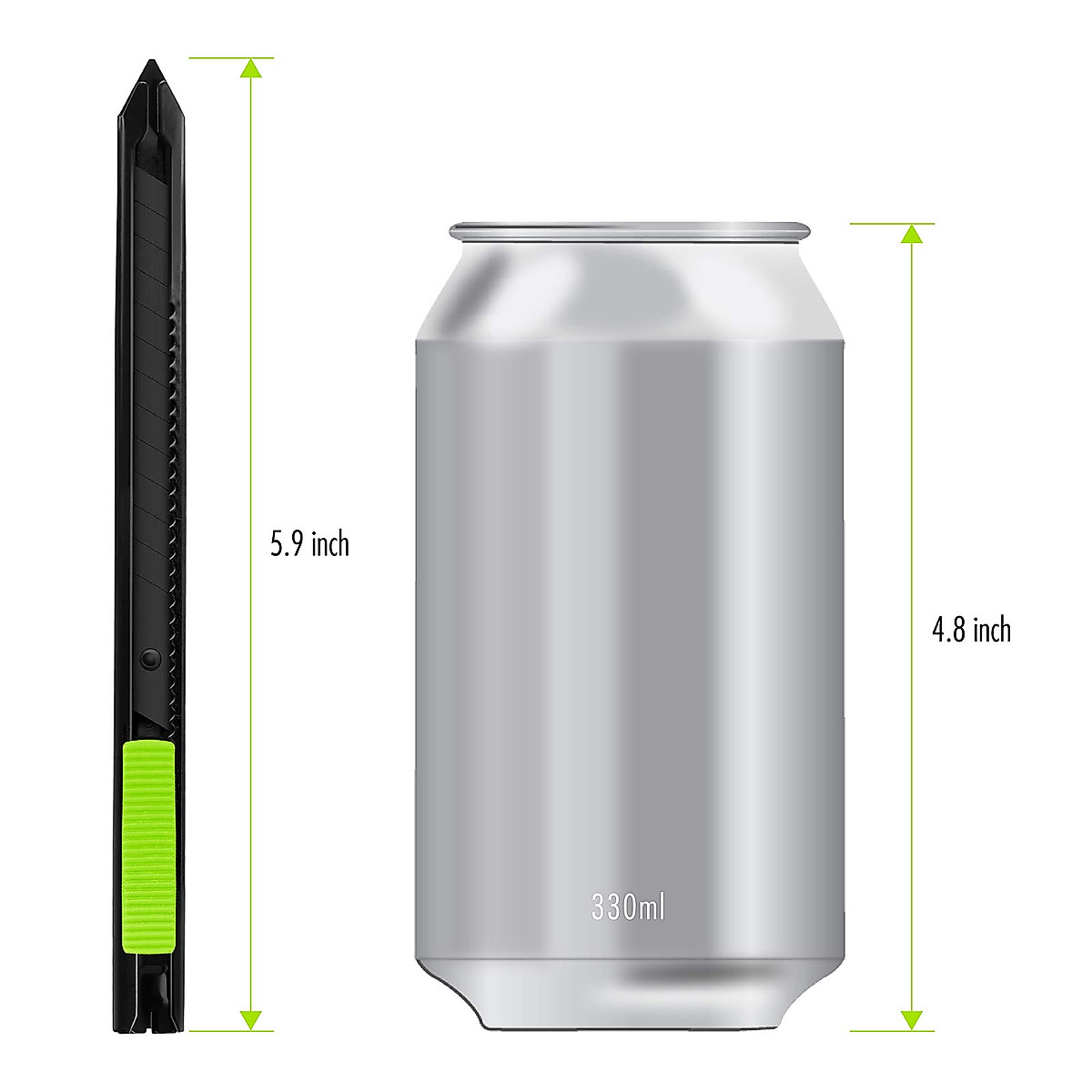 FantastiCAR Lightweight Retractable Auto-Lock Utility Knife Slim Box Cutter, with Extra 5 Blades (9mm), Staple Puller Design and Metal Body