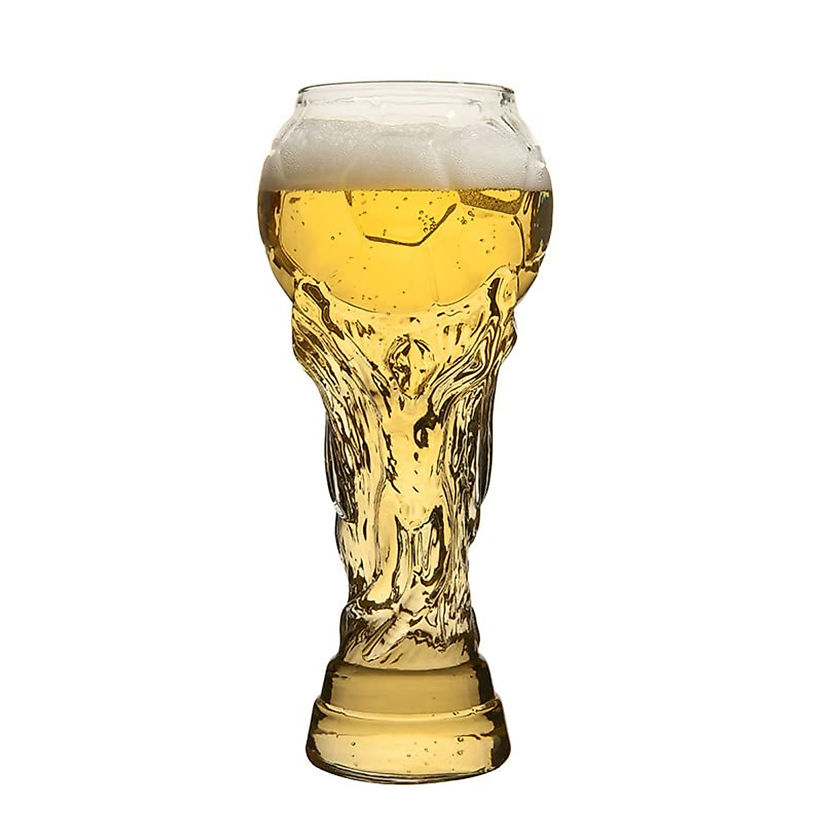 xiadanle World Cup Beer Mug Creative 450ml Beer Cup 15.2oz Borosilicate Glass Goblet Suitable for Football Party Bar Restaurant
