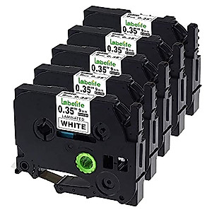 Replacement for Brother Ptouch TZe-221 9mm Label Tapes Bundle with Replace TZe-231 12mm Label Tape, Black on White, (Total 10-Pack)