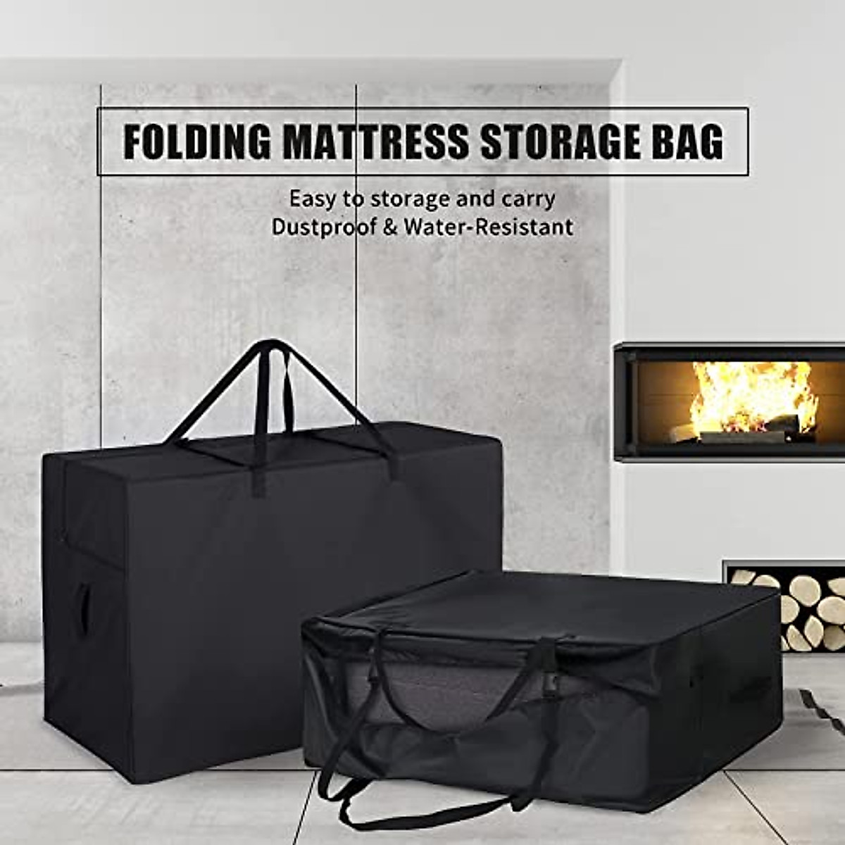 Guisong Folding Mattress Storage Bag, Guisong Carry Case for Tri Fold Mattress with Zipper, Foldable Memory Foam Mattress Carrying Case Fits 3-4 inch Full Twin Queen Trifold Mattress