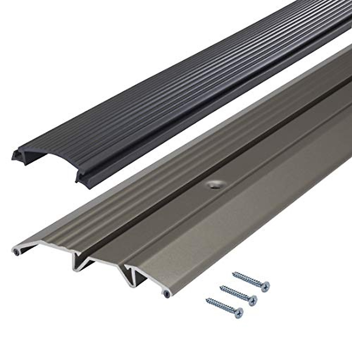 M-D Building Products 49004 3-3/4-by-3/4-by-36-Inch Deluxe Low Threshold with Vinyl Seal, Satin Nickel Finish