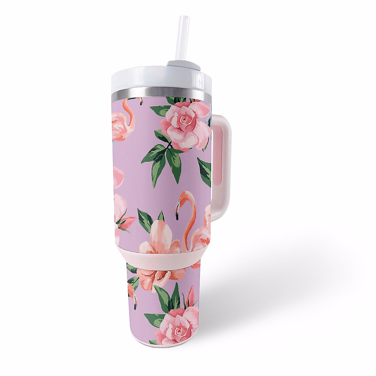 MightySkins Skin Compatible with Stanley The Quencher H2.0 FlowState 40 Oz Tumbler - Flamingo Rose | Protective, Durable, and Unique Vinyl Decal wrap Cover | Easy to Apply, Remove, and Change Styles
