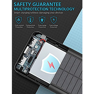 Solar Charger 30000mAh - YPWA Solar Power Bank 2 Output with LED Flashlight for iPhone,Android and Outdoor Camping(1pcs)