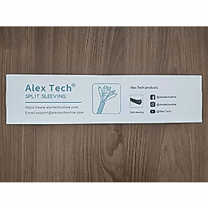 Alex Tech 25ft - 1/2 inch Cord Protector Wire Loom Tubing Cable Sleeve Split Sleeving for USB Audio Video Power Cord – Protect Cat from Chewing - Black