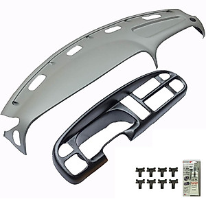 KARPAL Molded Dash and Bezel Cover Compatible With 1998-2001 Dodge Ram 1500 2500 3500 Mist Grey