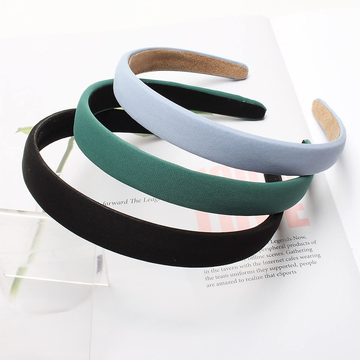 Solid Simple Headbands for Women 0.7inch Plain Soft Cloth Head Band No Slip Fashion Girls Pink Hair Bands Cute Hair Hoops hair Accessories Pack of 6…