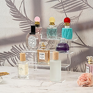 9 Inch Acrylic Shelf for Perfume Organizer, 4 Tier Funko POP Shelves, Cologne Organizer Tiered Riser Display Stand, Acrylic Display for Decoration