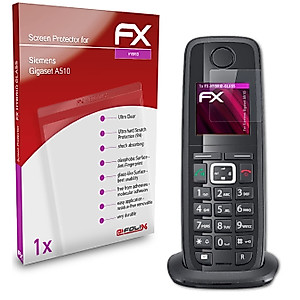 atFoliX Plastic Glass Protective Film compatible with Siemens Gigaset A510 Glass Protector, 9H Hybrid-Glass FX Glass Screen Protector of plastic