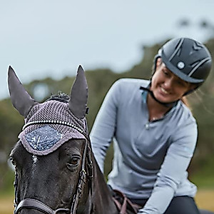 Weatherbeeta Prime Marble Shimmer Ear Bonnet, Navy/Gold Swirl Marble Print, Full