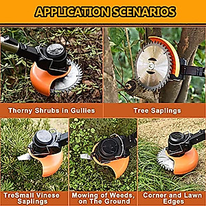 Cordless Trimmer Battery Powered Weed Wacker, 3-in-1 Lightweight Weed Eater, Adjustable Machine Head String Trimmers Cutting Tool with Remaining Power Display Screen for Yard and Garden