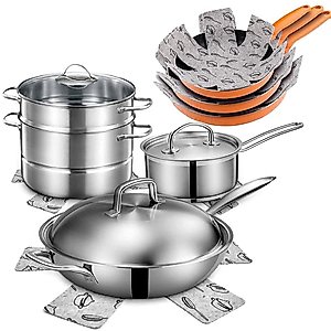 XUTONG Pot and Pan Protectors, Set of 12 and 3 Different Size, Cookware Protector Set/Pots and Pans Dividers/Pans Separator Anti-Slip to Avoid Scratching or Marring When Stacking