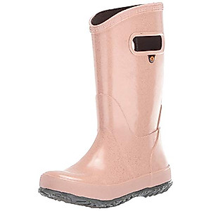 Bogs Rainboot Print Waterproof Rain Boot, Glitter-Rose Gold, 2 US Unisex Little Kid