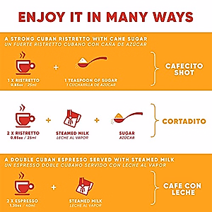 Cafe Fuerte Cubano, Espresso Pods, Nespresso Capsules Compatible with OriginalLine Machines, Strong Cuban Coffee, Ristretto Cafecito, Intensity 13, Dark Roast, High In Caffeine (40 Count)