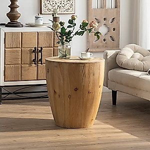 Wetiny 21.06" Vintage Style Bucket Shaped Coffee Table for Office, Dining Room and Living Room
