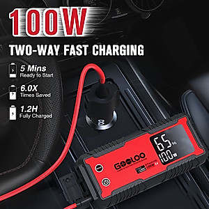 GOOLOO GT4000S Jump Starter 100W Two-Way Fast-Charging Portable Car Jump Starter EVA Storage Case