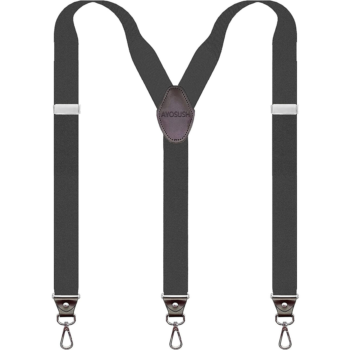 AYOSUSH Retro Y Suspenders for Men Heavy Duty Big and Tall Hooks for Belt Loop Jeans Black Shape Formal Braces