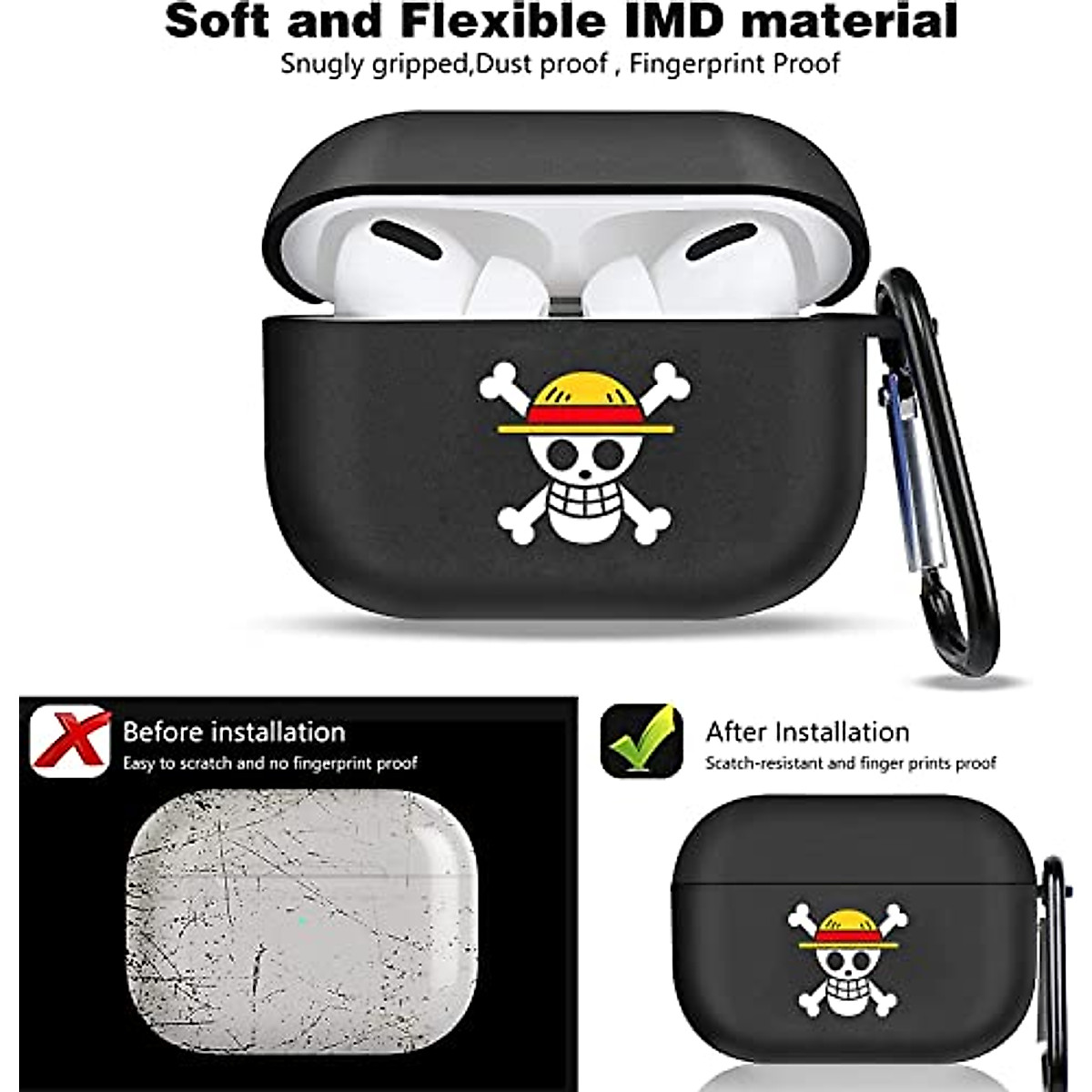 Anime Pattern Designed for AirPods Pro 2nd Generation Case Cover 2022,Cute Anime Soft TPU Shockproof for AirPods Pro 2 Case Clear with Keychain,Gift for Boys and Girls (Anime 6)