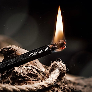 Überleben FIREKIT Survival Fire Starter Kit - All-in-One Fire Starting Kit w/Ferro Rod, Striker, Tinder Wick & Bellow, & Dry Kindling for Camping