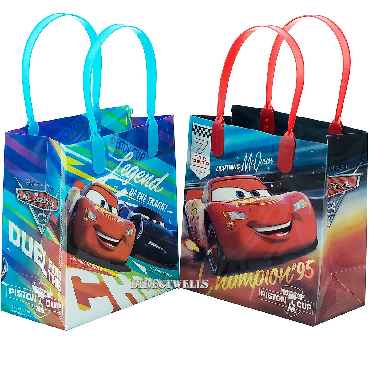 Disney Car Mcqueen Lightning 12 Premium Quality Party Favor Reusable Goodie Small Gift Bags 6"