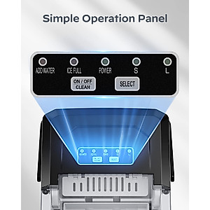 Silonn Ice Maker Countertop, Portable Ice Machine with Carry Handle, Self-Cleaning Ice Makers with Basket and Scoop, 9 Cubes in 6 Mins, 26 lbs per Day, Ideal for Home, Kitchen, Camping, RV