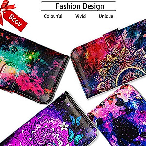 Bcov iPhone 13 Case, Colorful Cute Dogs Leather Flip Phone Case Wallet Cover with Card Slot Holder Kickstand for iPhone 13