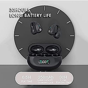 RMHXCC Wireless EarClip Bone Conduction Headphones, 2023 New Ear Clip Bone Conduction Headphones Bluetooth, Open Ear Headphones Wireless Bluetooth for Running Cycling Sports Earbuds (White)