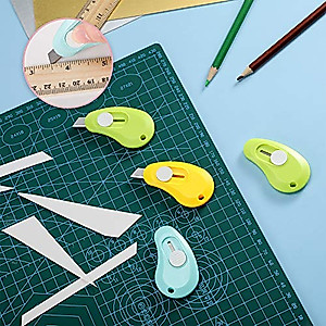 12 Pieces Mini Retractable Utility Knife Box Cutter Letter Opener Pocket Knives Colorful Mini Slides Open for Letter Small Box Opening Paper Cutting DIY Crafts