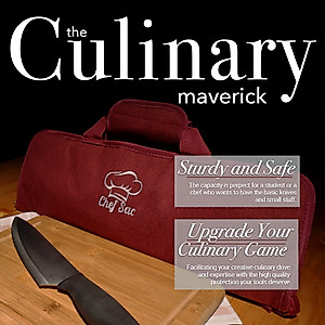 Chef Sac Chef Knife Roll Bag Case with 8-Pack Knife Guards Included