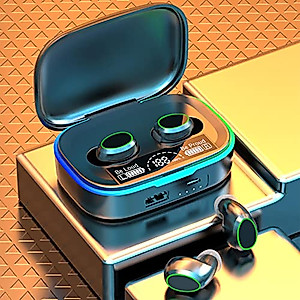 Bluetooth 5.1 Wireless Earbuds with Charging Box, Waterproof in Ear Headphones Built-in Microphone with Immersive Premium Stereo HiFi Sound for Game Music Sport (A-with Charging Function)