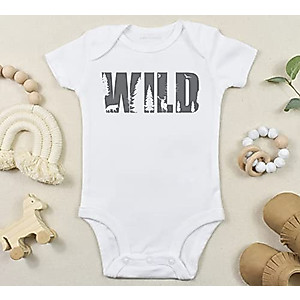 Wild Baby Bodysuit, Adventure Baby Clothes, Wild Baby Shirt, Nature Lover Hiking Baby Shower Gift, Mountain Shirt (12M Long Sleeve Bodysuit) (0-3M Short Sleeve Bodysuit)